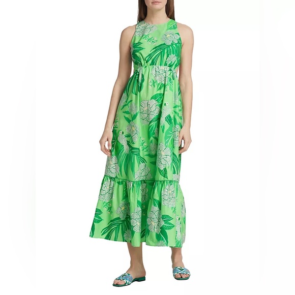 FARM Rio | Dresses | Farm Rio Dewdrop Floral Green Midi Dress | Poshmark